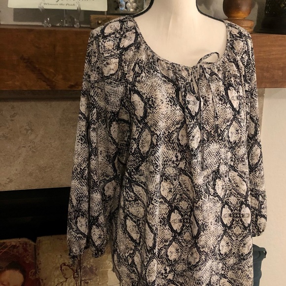 Tops | Snakeskin Print Blouse | Poshmark
